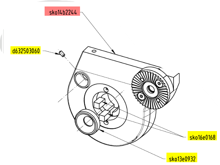 Side part left with toothed disc | NAWON USA-VITEC SERVICE